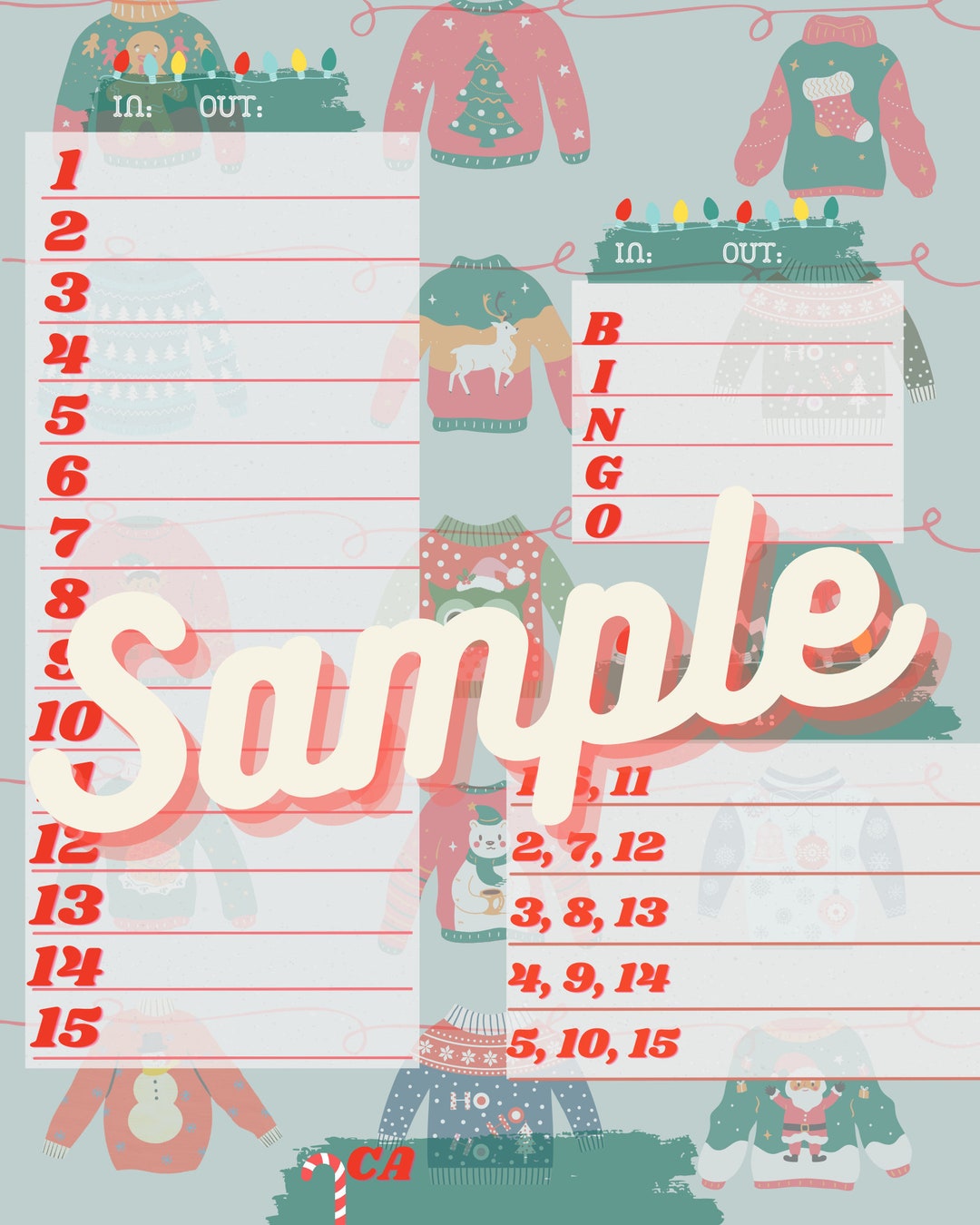 Christmas Sweater Numbers Letters and Sets BNO Board - Etsy