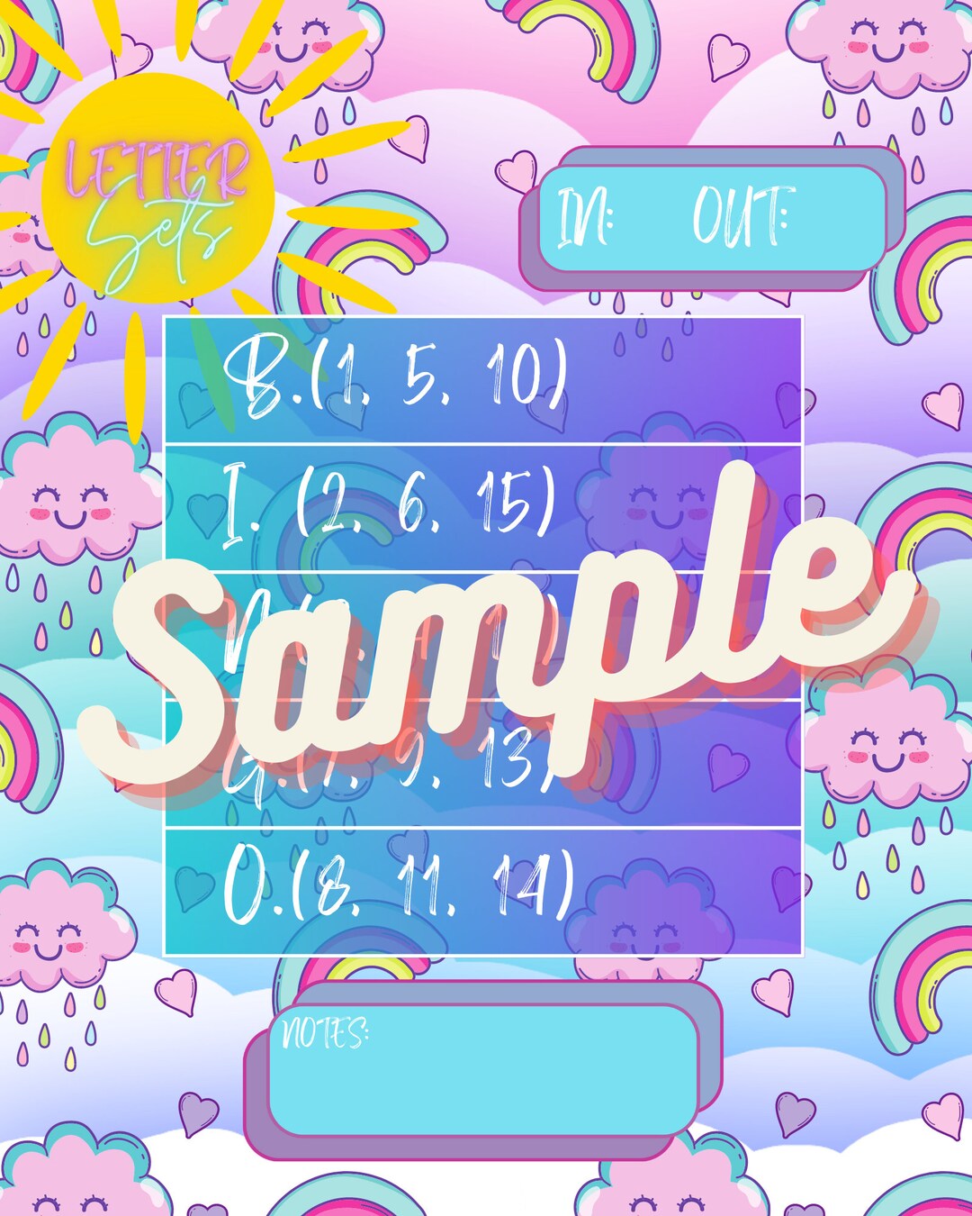 Letter Sets Rainbow BNO Board - Etsy