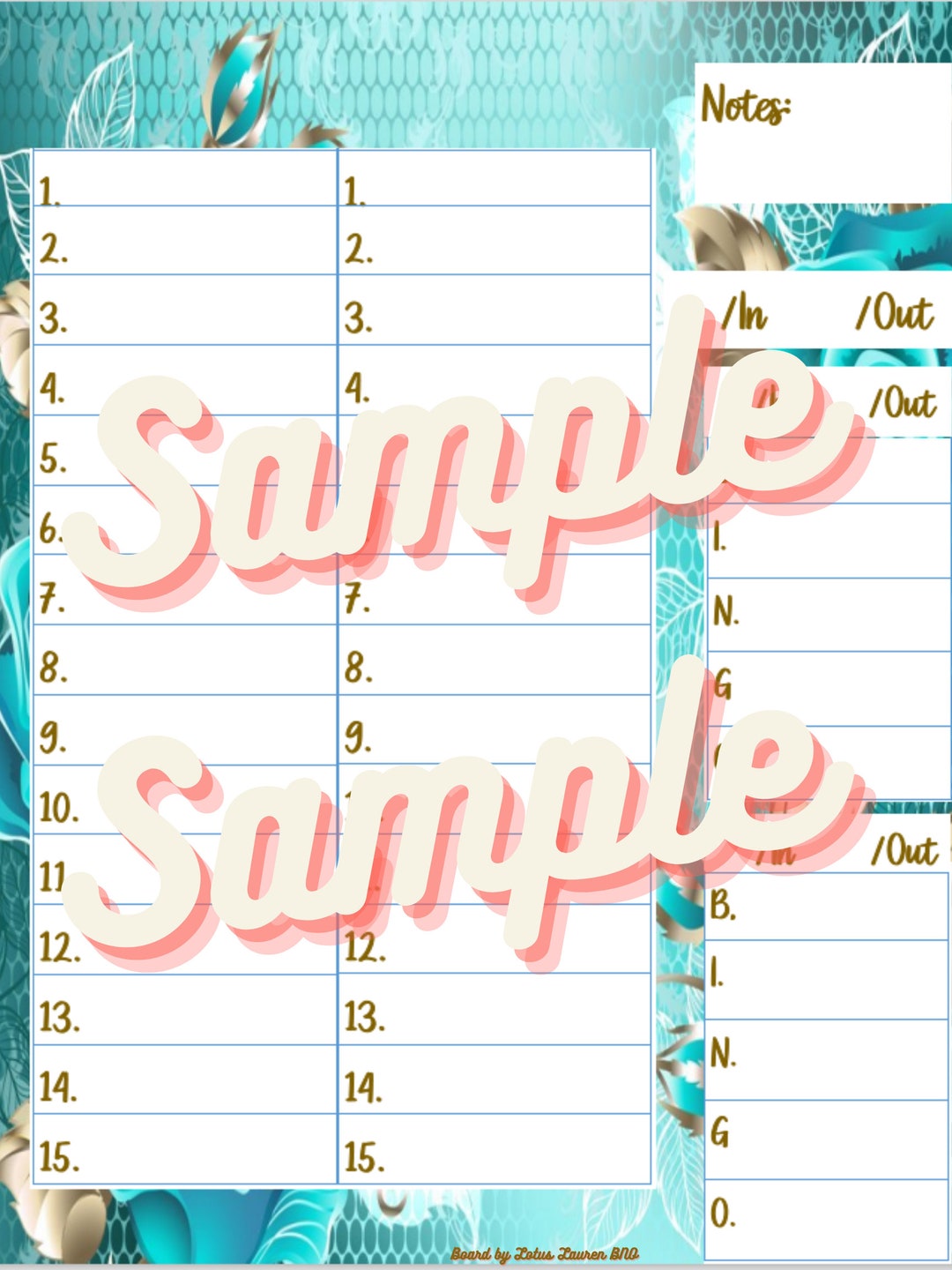 Blue Rose DOUBLE BNO Board Plus DOUBLE Letters - Etsy