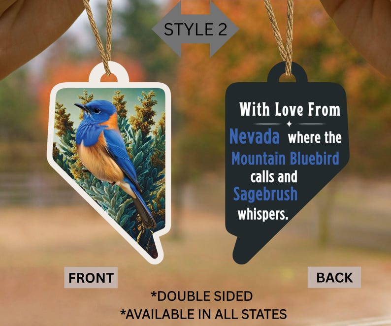 Nevada State Bird & Flower Ornament: Mountain Bluebird, Sagebrush - Etsy