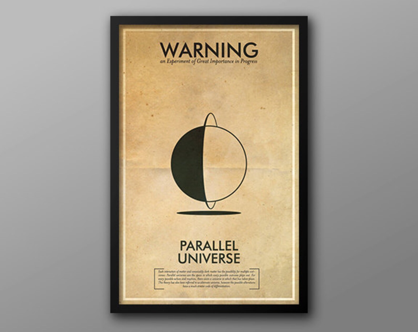 Vintage Fringe Science Warning Poster // Parallel Universe | Etsy