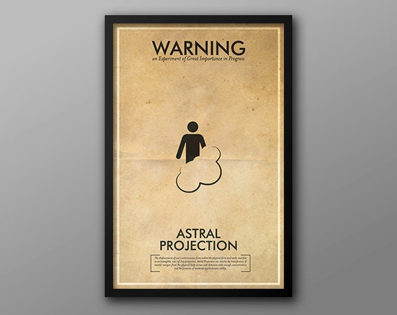 Vintage Fringe Science Warning Poster // Astral Projection | Etsy
