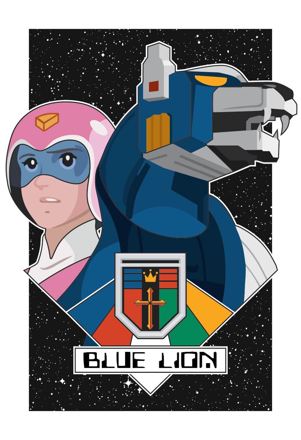 Voltron: Vector Lion Pilot Print // Blue Lion and Pilot | Etsy