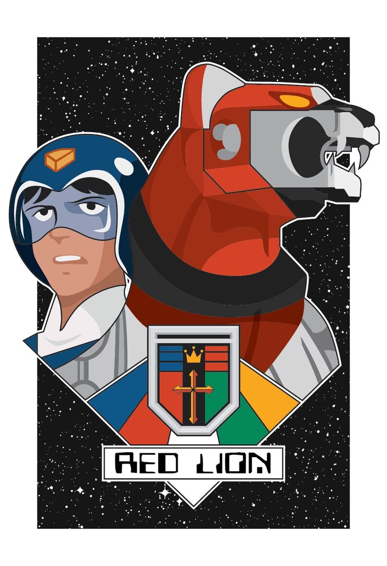Voltron: Vector Lion Pilot Print // Red Lion and Pilot Lance - Etsy UK