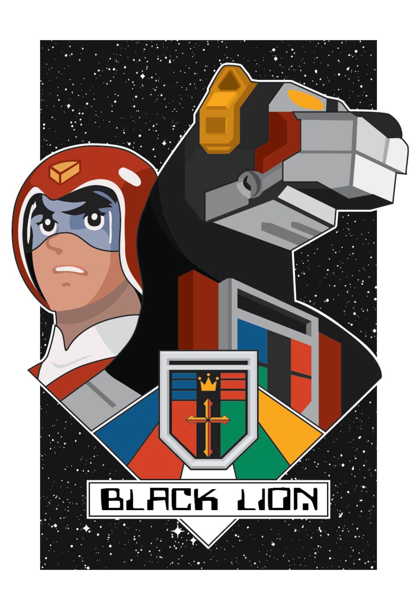 Voltron: Vector Lion Pilot Print // Black Lion and Pilot Keith - Etsy