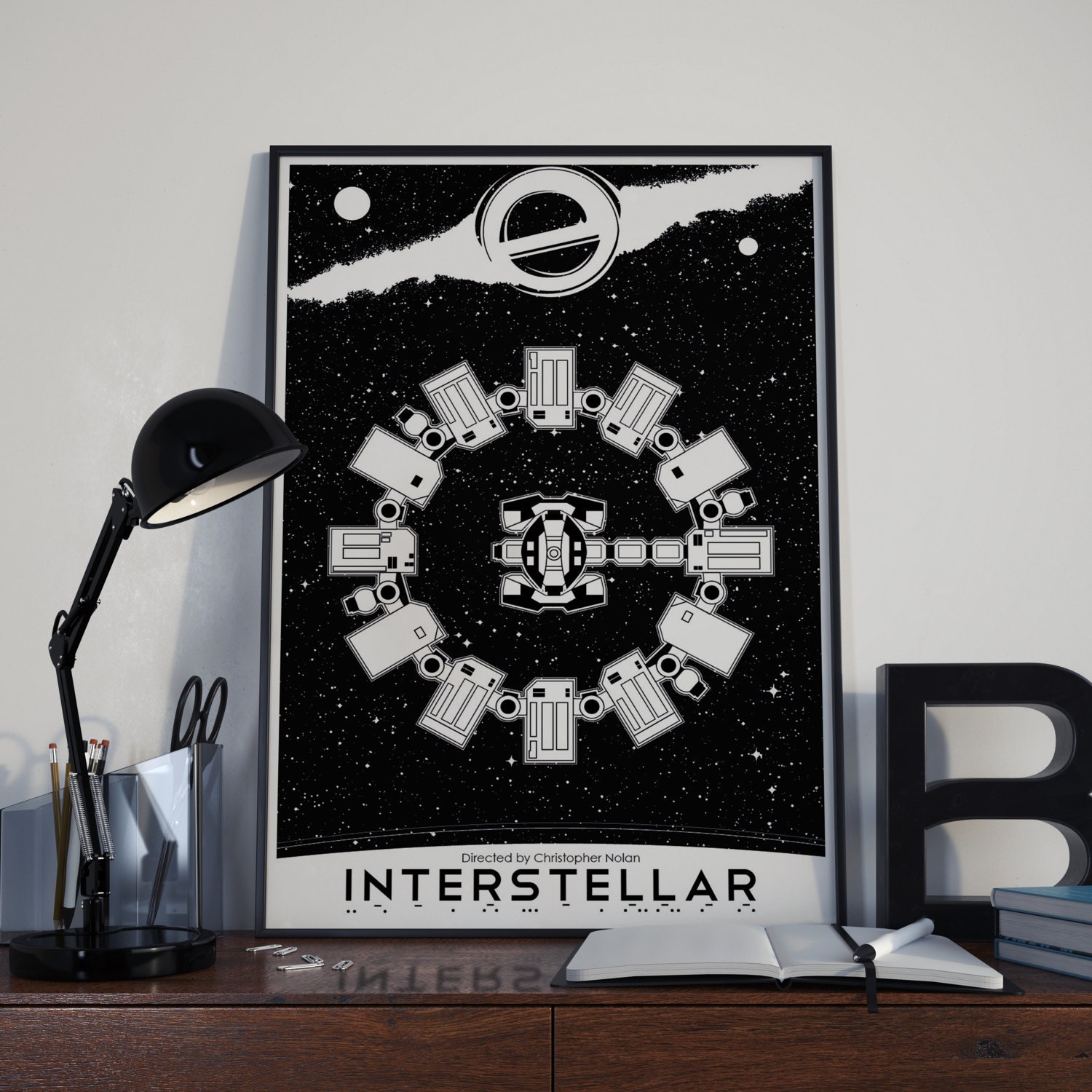 Interstellar typography interstellar poster scifi minimal print A3 ...