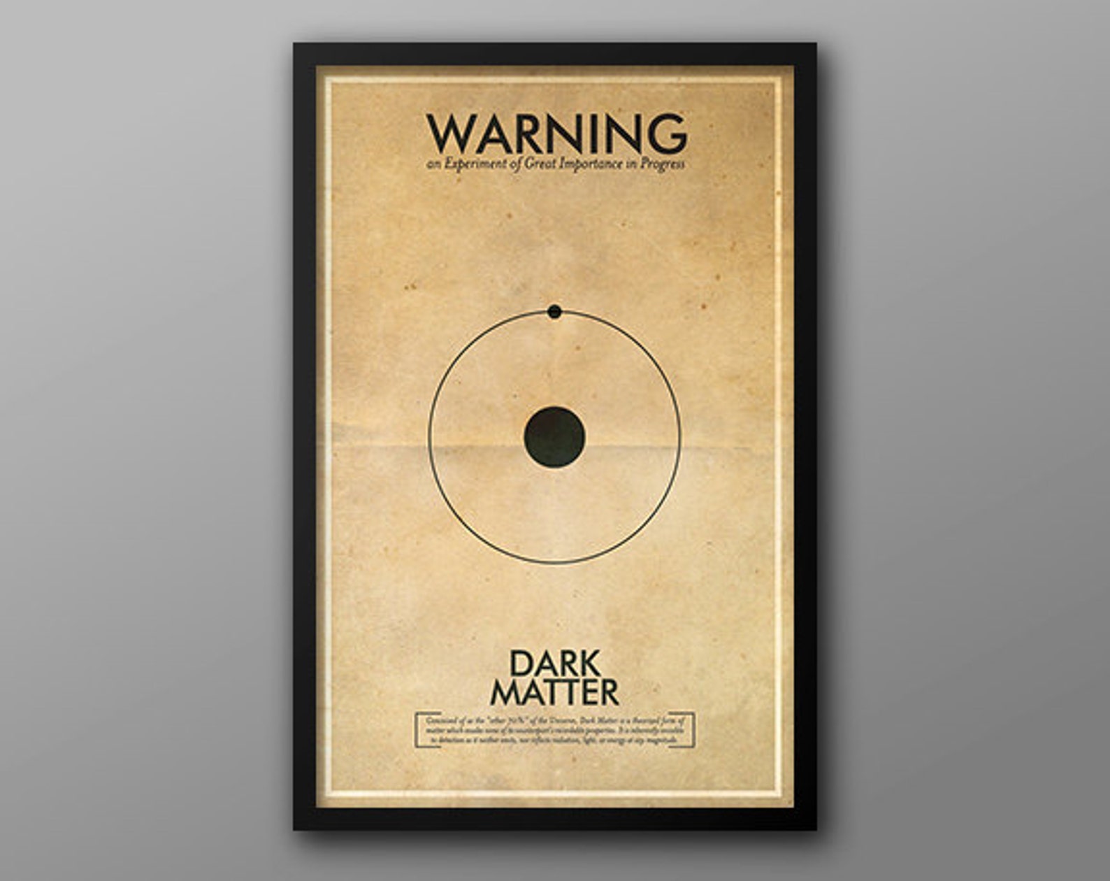 Vintage Fringe Science Warning Poster // Dark Matter Inspired | Etsy