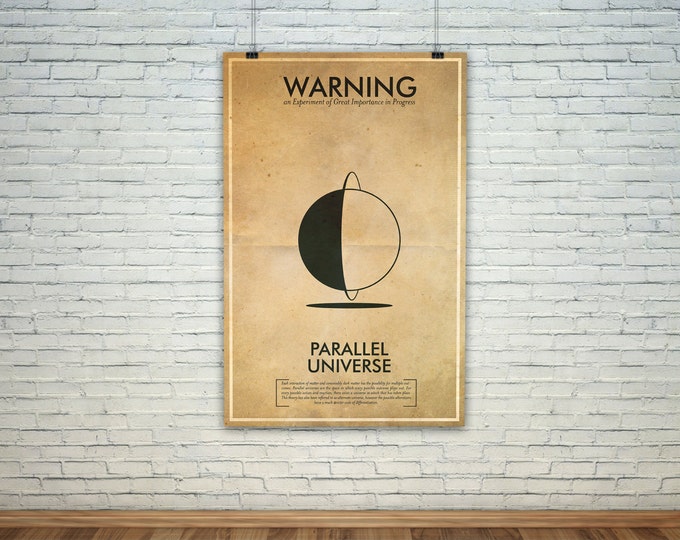 Vintage Fringe Science Warning Poster // Parallel Universe Inspired ...