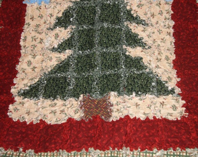 O Christmas Tree Rag Accent Decorative Quilt - Etsy