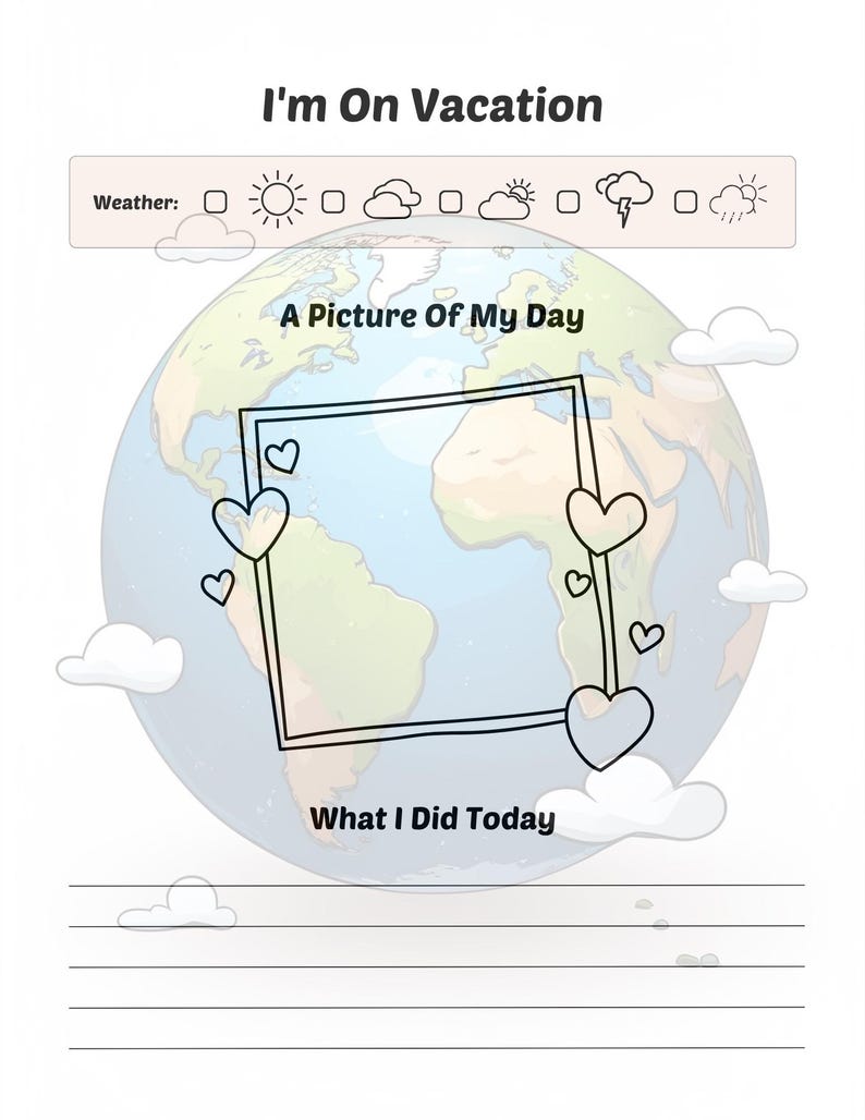 Kids Travel Journal Printable | Vacation Diary & Activity Book for Kids ...