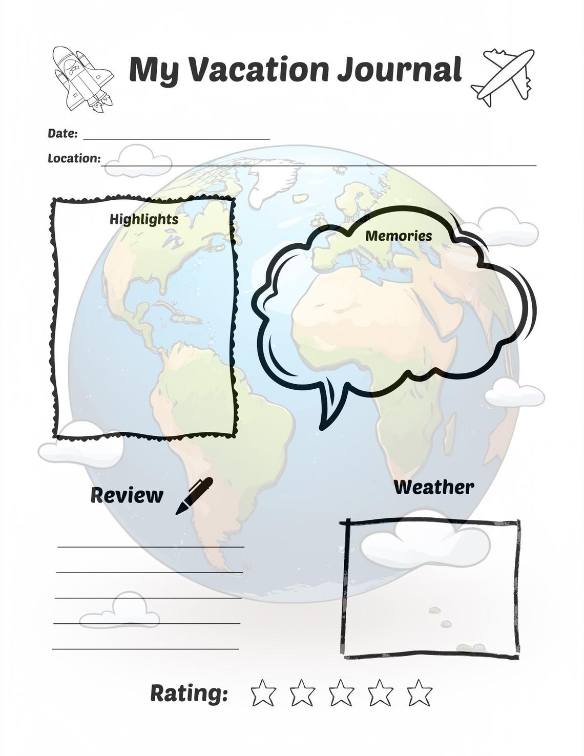 Kids Travel Journal Printable | Vacation Diary & Activity Book for Kids ...