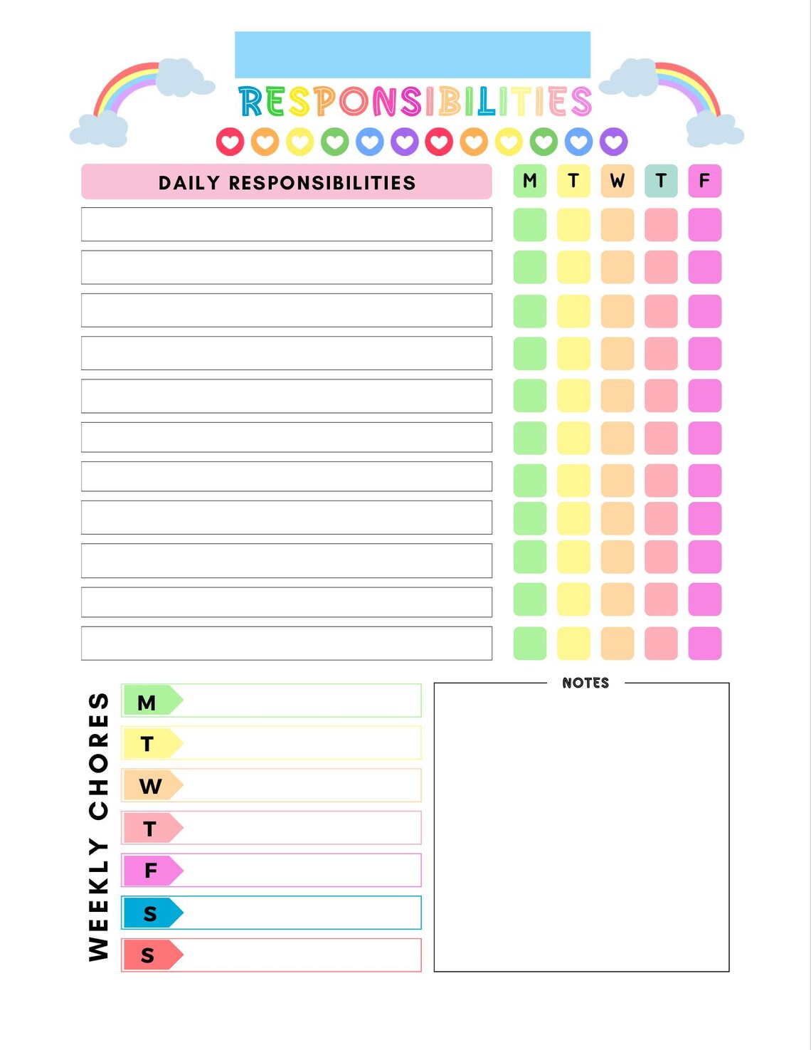 Editable Planner, Kids Chore Chart, Kids Daily Planner, Kids ...