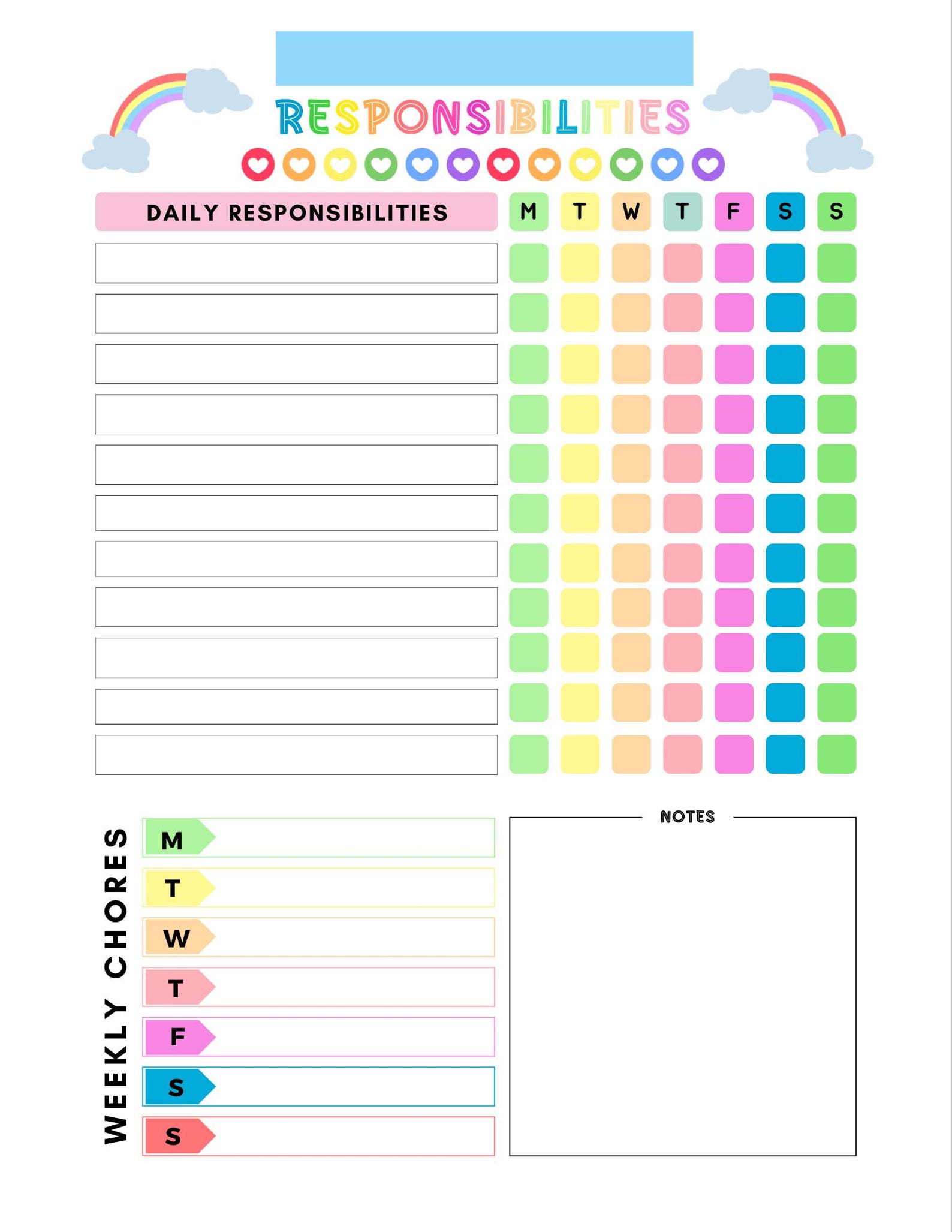 Editable Planner, Kids Chore Chart, Kids Daily Planner, Kids ...