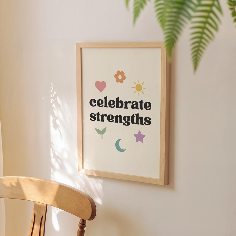 Celebrate Strengths Poster Printable | Neurodiversity-affirming Wall ...