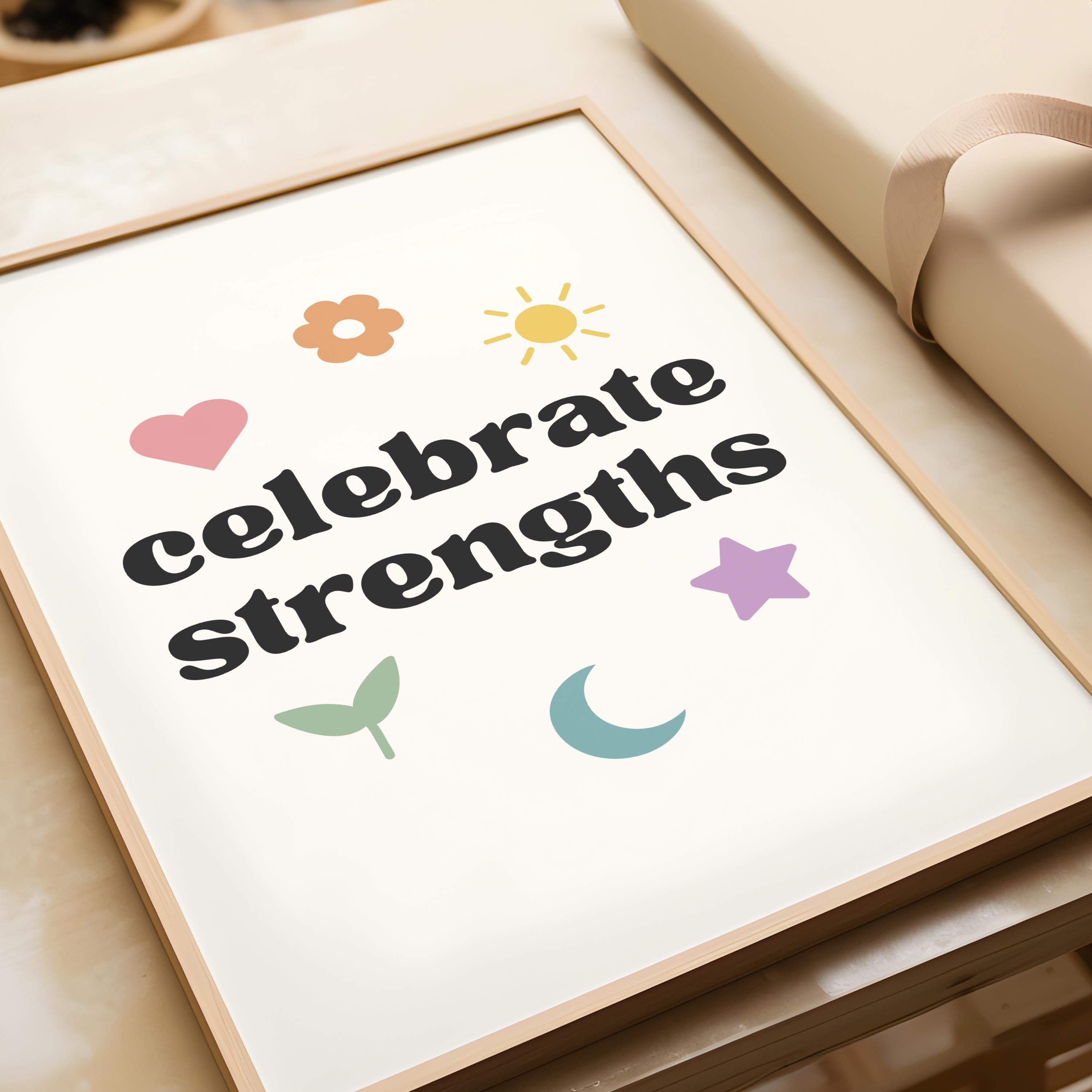 Celebrate Strengths Poster Printable | Neurodiversity-affirming Wall ...