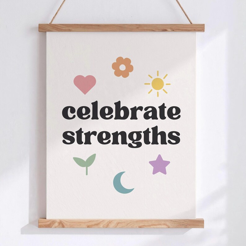 Celebrate Strengths Poster Printable | Neurodiversity-affirming Wall ...