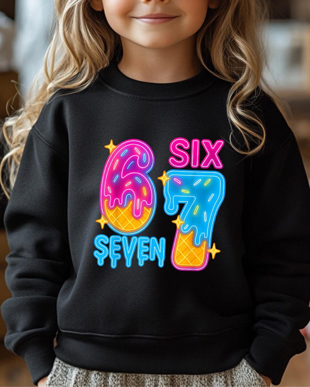 67 Drip Ice Cream , 67 Birthday , Funny Meme Graphic Tee, Ice Cream ...