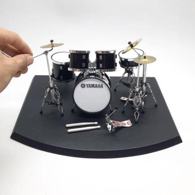 Miniature Drum Set YMH Scale 1:12 Mini Drum Kit With Guitars Bass ...