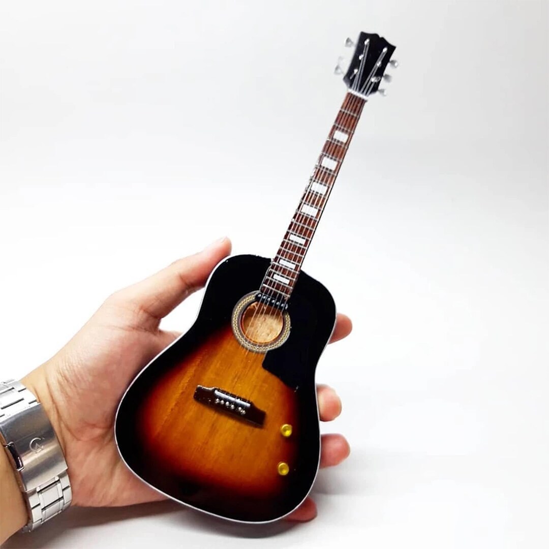 Miniature Guitar Acoustic Sunburst Scale 1:4 - Mini Classic Guitar ...