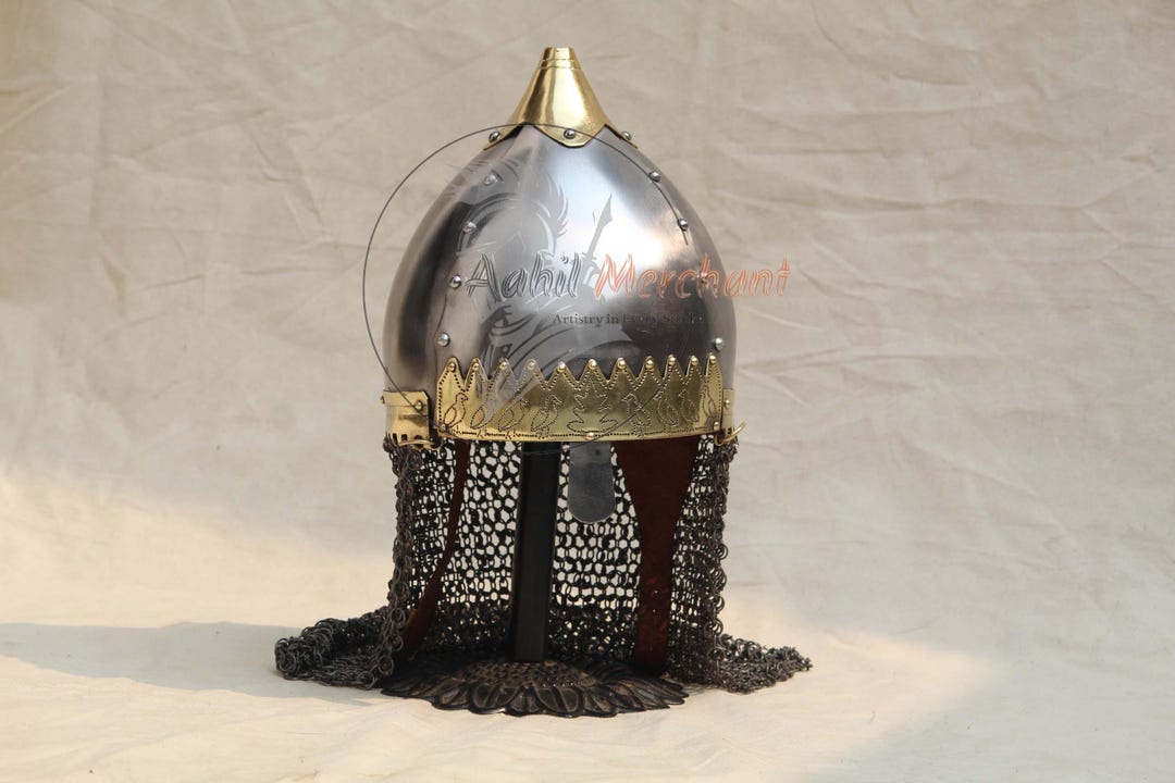 Norse Viking Birka Helmet – Handmade Mild Steel Armor With Chainmail - Etsy