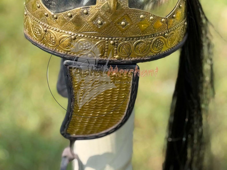 Conical Spangenhelm Helmet – Embossed Brass Medieval Armor Replica - Etsy