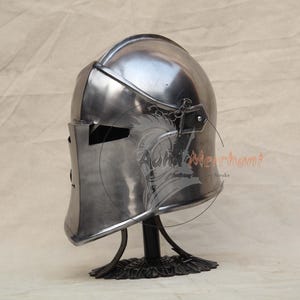 1.2mm Mild Steel Barbuta Helmet – Medieval Knight Armor for LARP ...