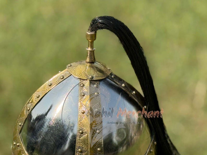 Conical Spangenhelm Helmet – Embossed Brass Medieval Armor Replica - Etsy
