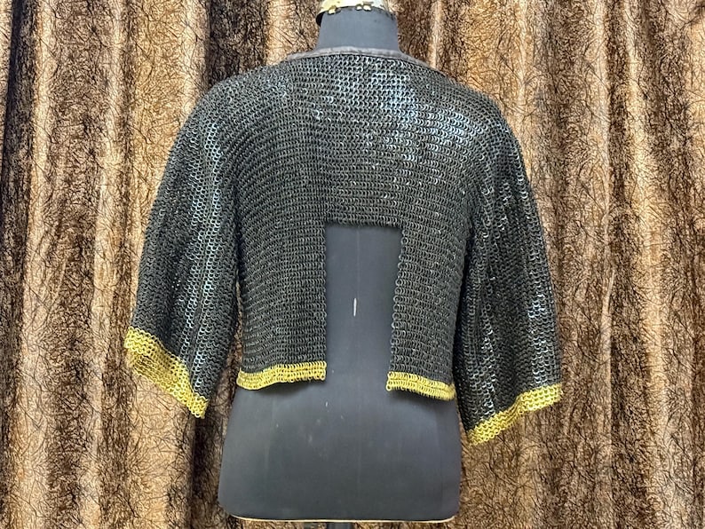 Chainmail 6mm Half-body Armor With Brass Edges – Medieval Haubergeon ...