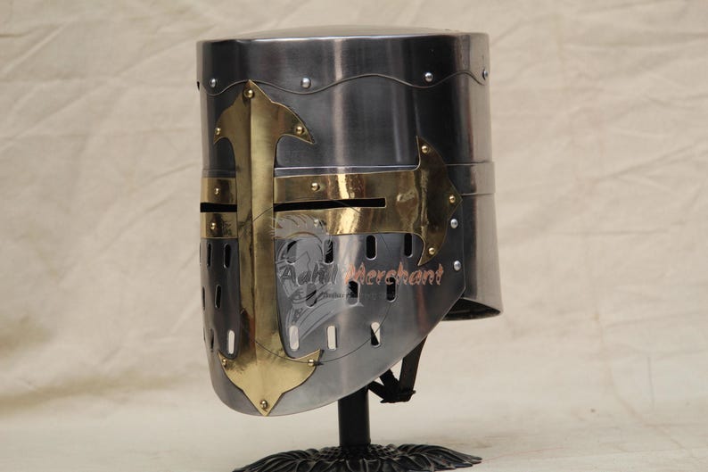 Knights Templar Crusader Helmet – Medieval 18 Gauge Mild Steel Armor - Etsy