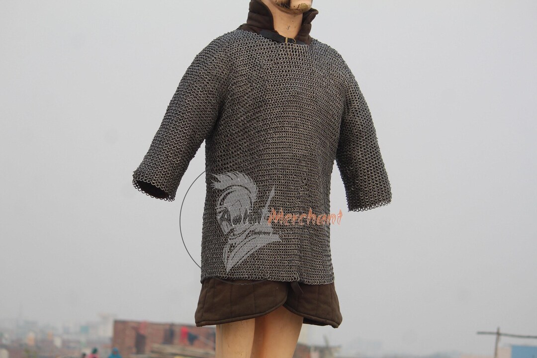 8mm Dome Riveted Viking Chainmail Shirt – Mild Steel Armor, Handmade ...