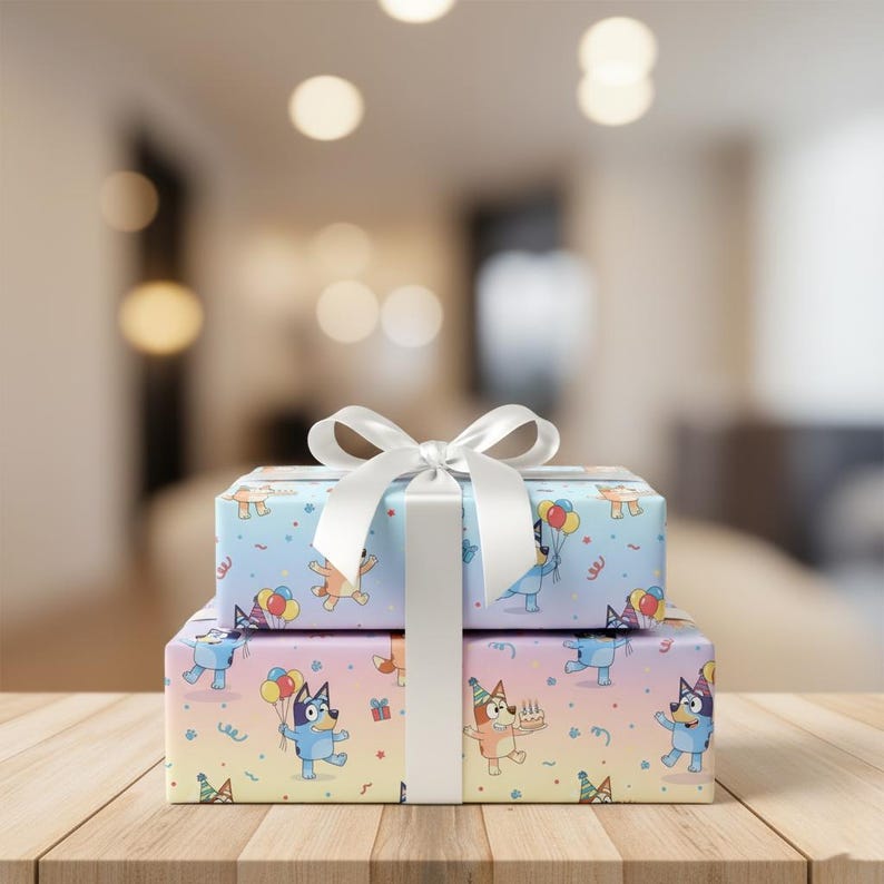 Bluey Birthday Wrapping Paper: Party Theme Gift Wrap - Etsy