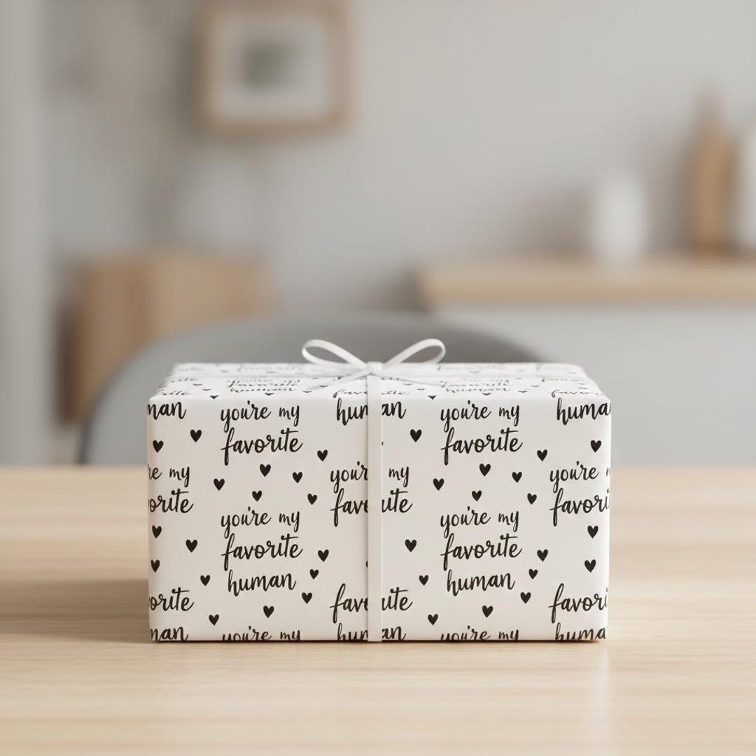 Youre My Favourite Human Gift Wrap, Romantic Wrapping Paper for Couples ...