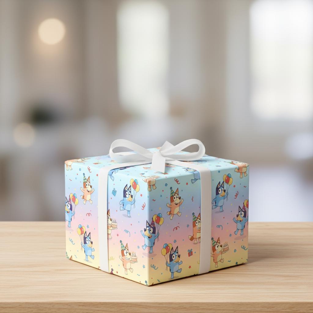 Bluey Birthday Wrapping Paper: Party Theme Gift Wrap - Etsy