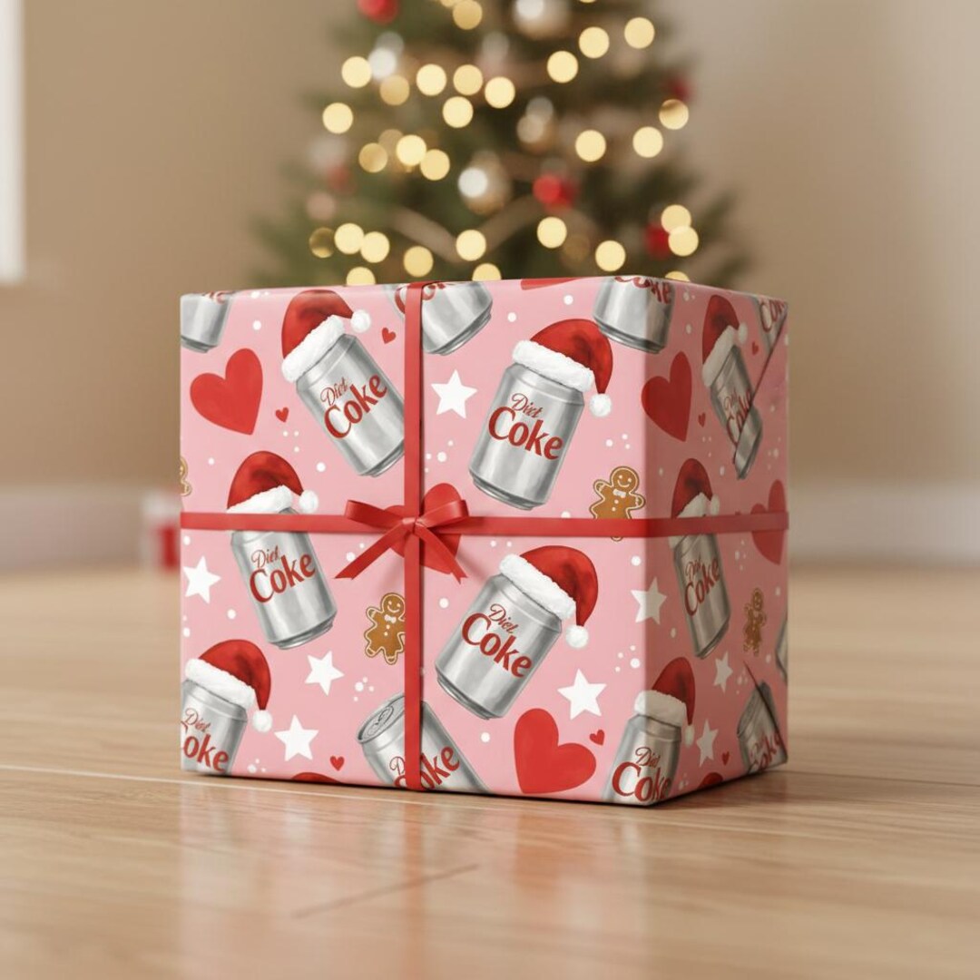 Diet Coke Christmas Wrapping Paper: Pink Soda Can Gift Wrap - Etsy