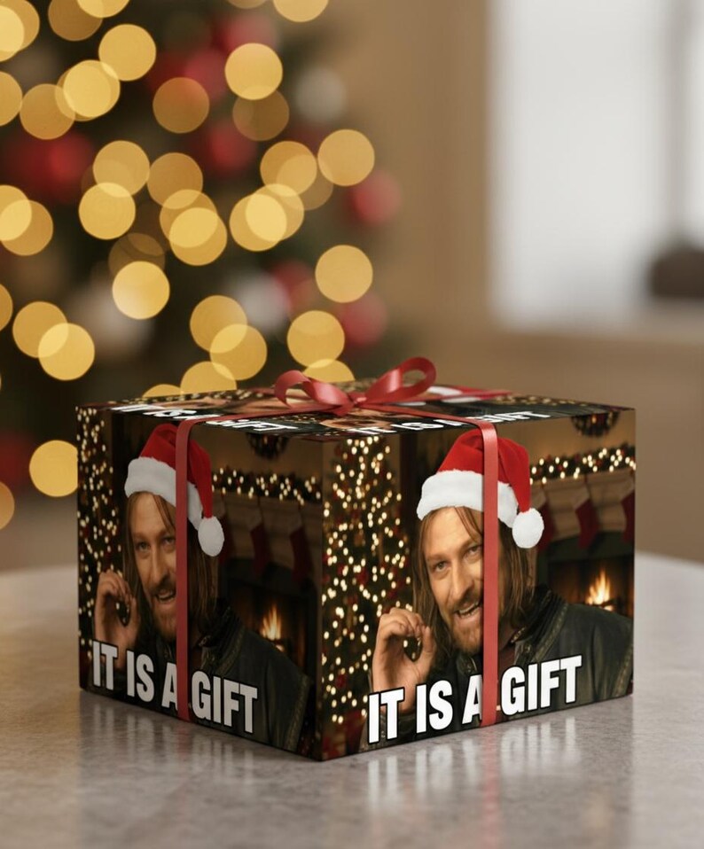 Boromir 'it is A Gift' Christmas Wrapping Paper, LOTR Meme - Etsy