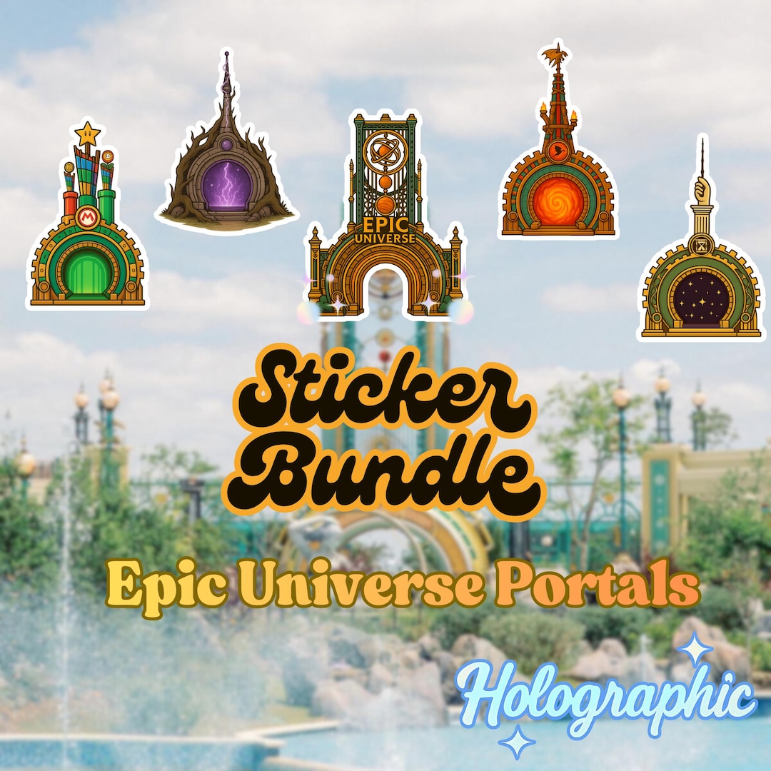 Epic Universe Portals Sticker Pack, Universal Epic Universe Decal ...