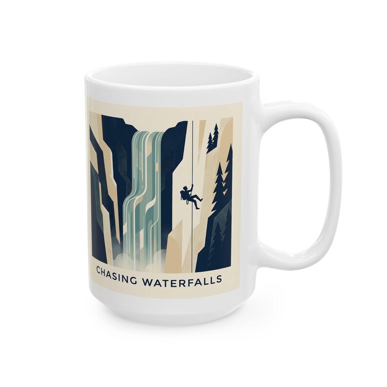 Chasing Waterfalls Mug, Waterfall Rappelling Coffee Cup, Canyoneering ...
