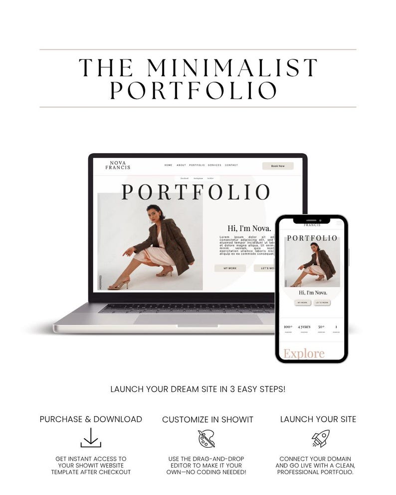 Modern Showit Portfolio Website Template - Etsy