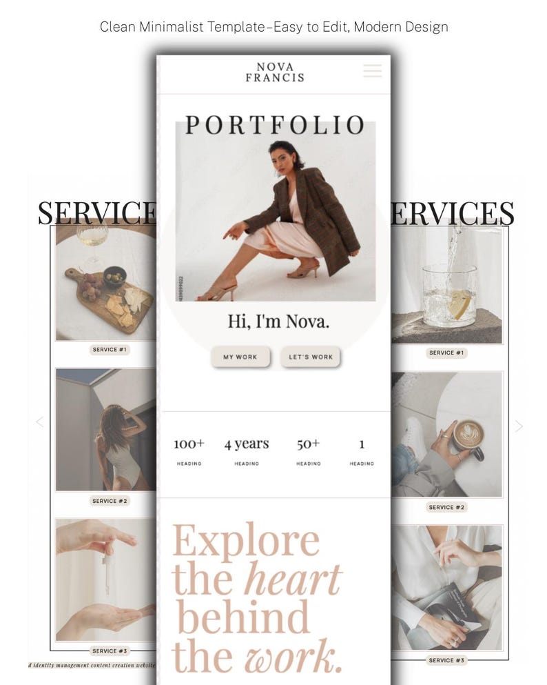 Modern Showit Portfolio Website Template - Etsy