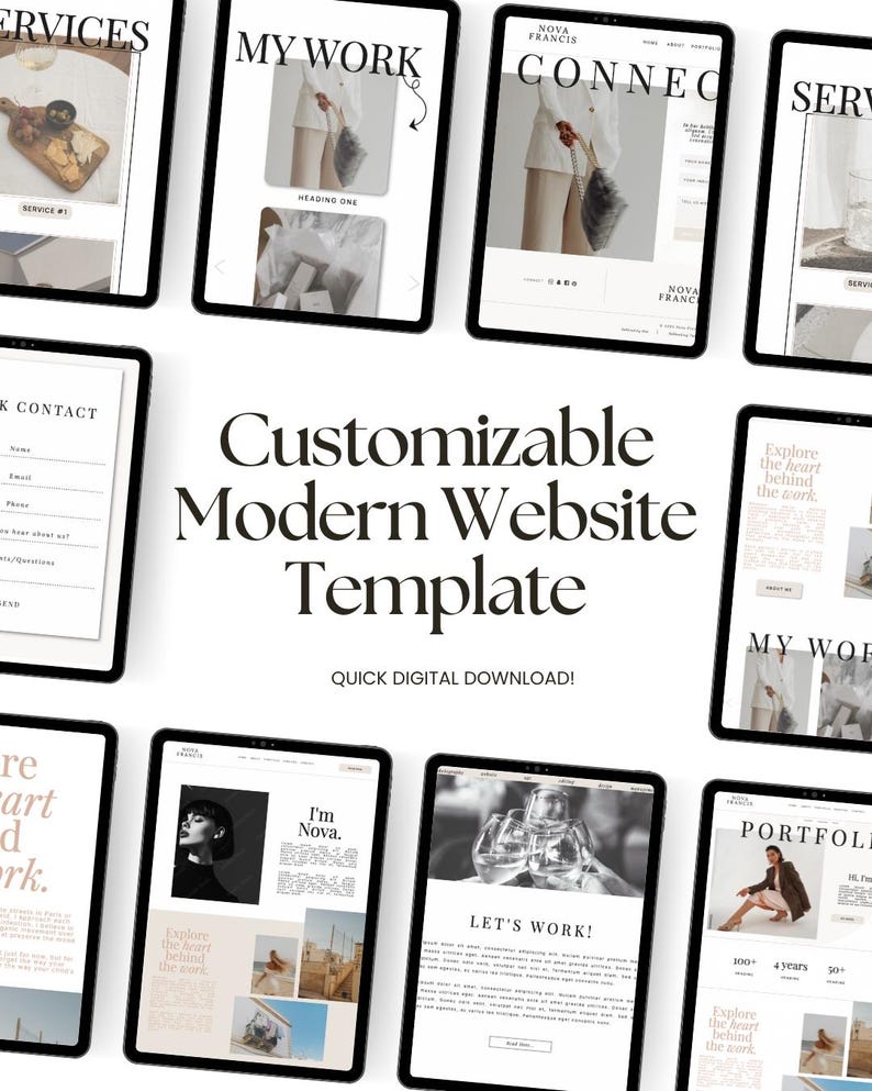 Modern Showit Portfolio Website Template - Etsy