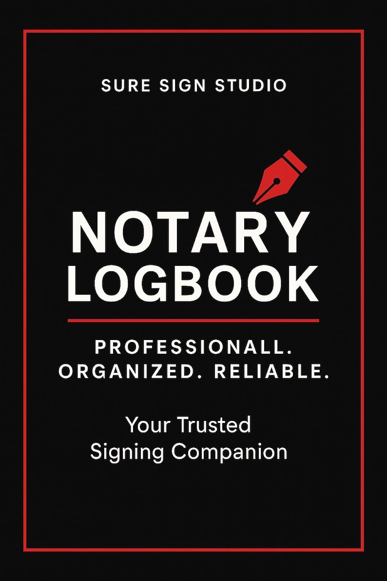 Professional Notary Logbook | Printable Notary Journal | Sure Sign ...