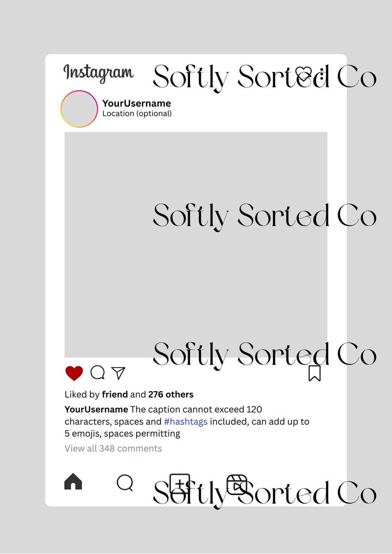 Editable Instagram Frame Template Canva | Printable Photo Booth Prop ...