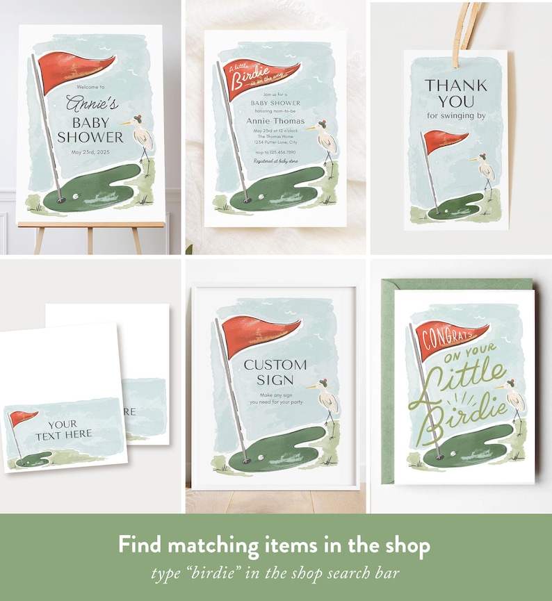 Golf New Baby Printable Card, Boy Baby Shower Card, Congrats on Your ...