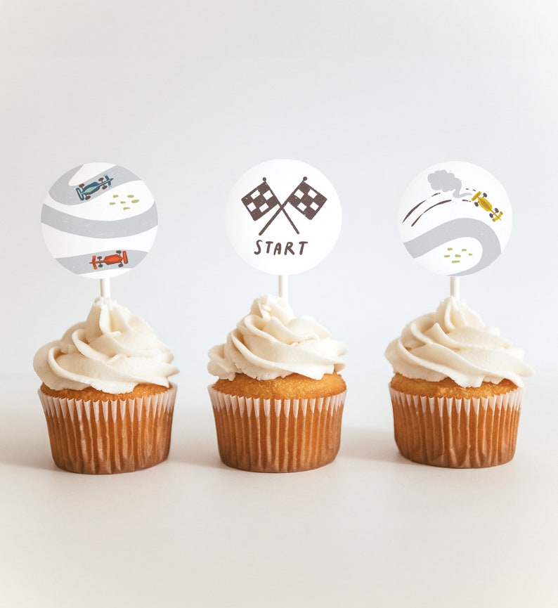 Formula 1 Racing Birthday Cupcake Toppers, Race Car Boy Birthday ...