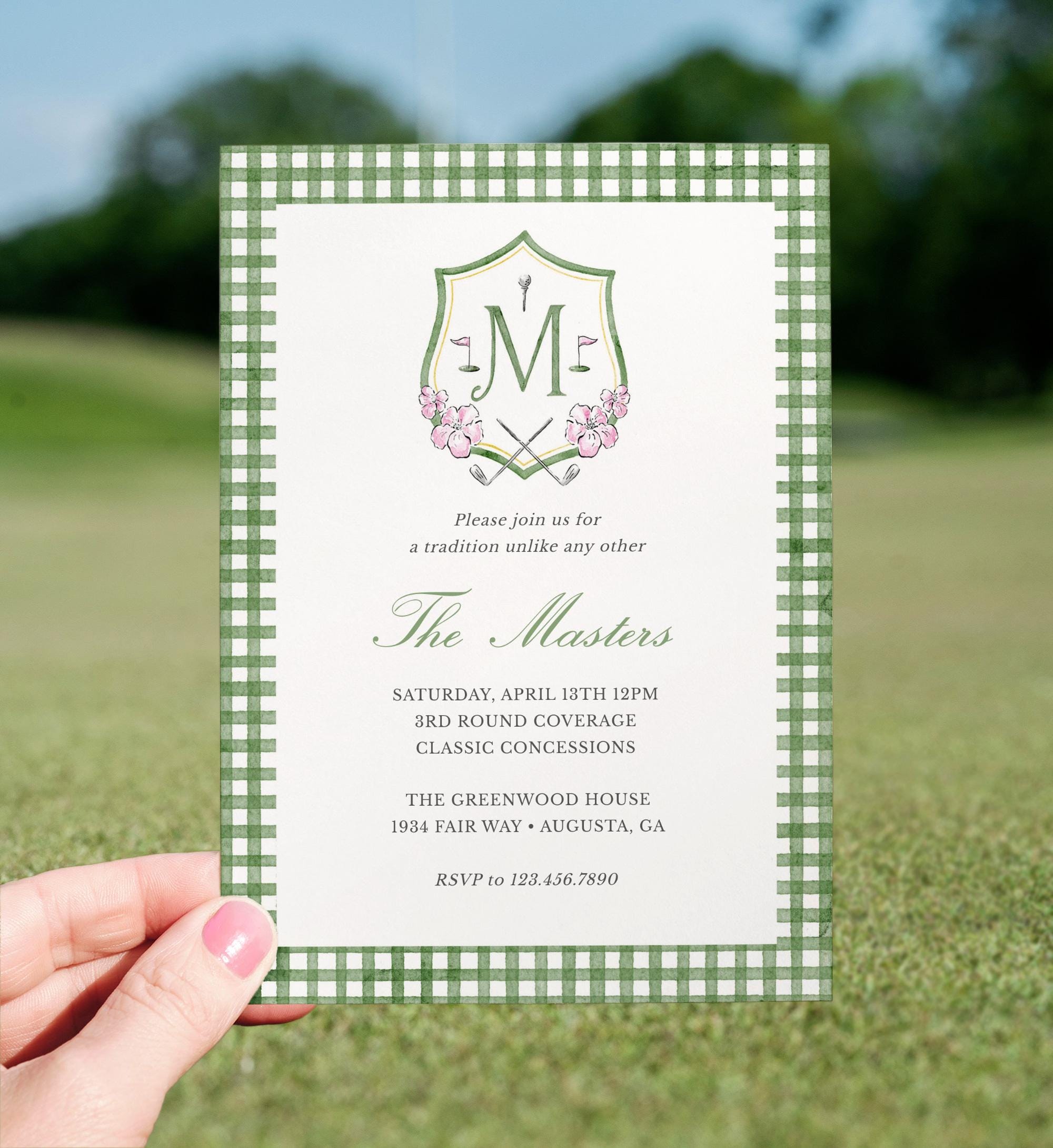 Masters Viewing Party Invitation, Golf Watch Party Invite, Editable ...