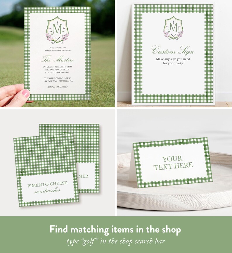 Masters Viewing Party Invitation, Golf Watch Party Invite, Editable ...