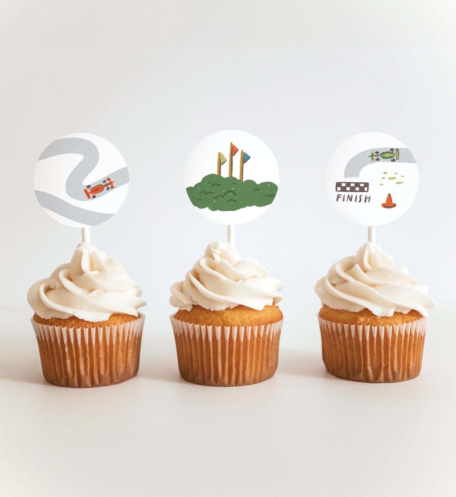 Formula 1 Racing Birthday Cupcake Toppers, Race Car Boy Birthday ...