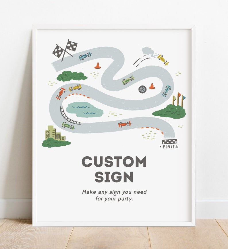 Formula 1 Racing Birthday Party Sign, Race Car Editable Sign ...