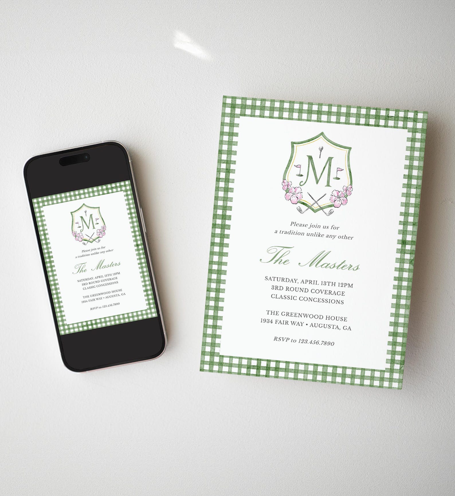 Masters Viewing Party Invitation, Golf Watch Party Invite, Editable ...