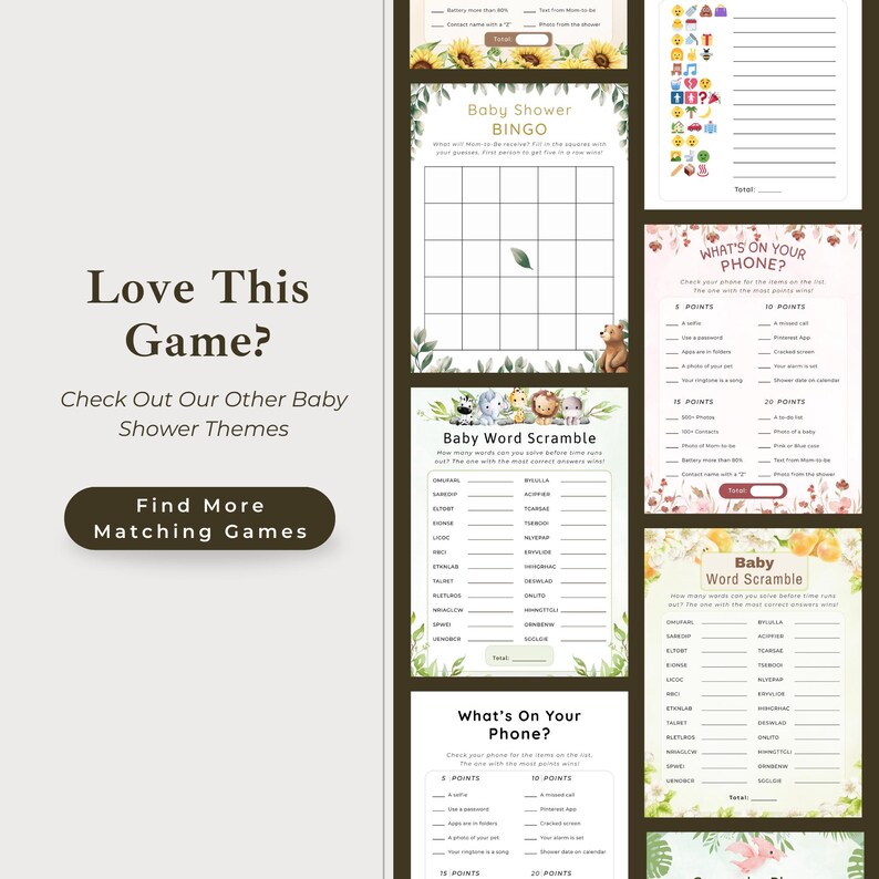 Dinosaur Baby Shower Bingo Game, Printable Dino Activity, Digital ...